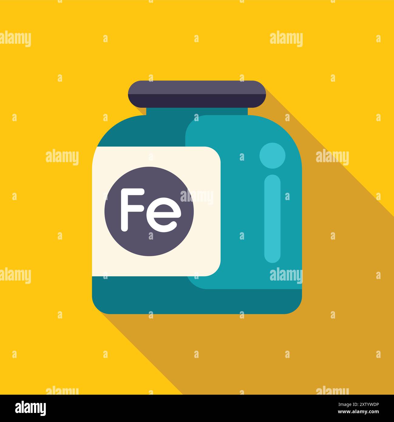 Iron supplement bottle containing chemical element fe, essential ...