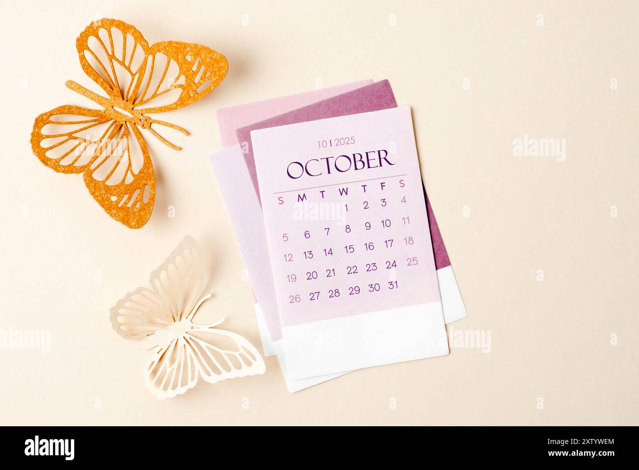 October 2025 calendar card for the organizer to plan and reminder and ...