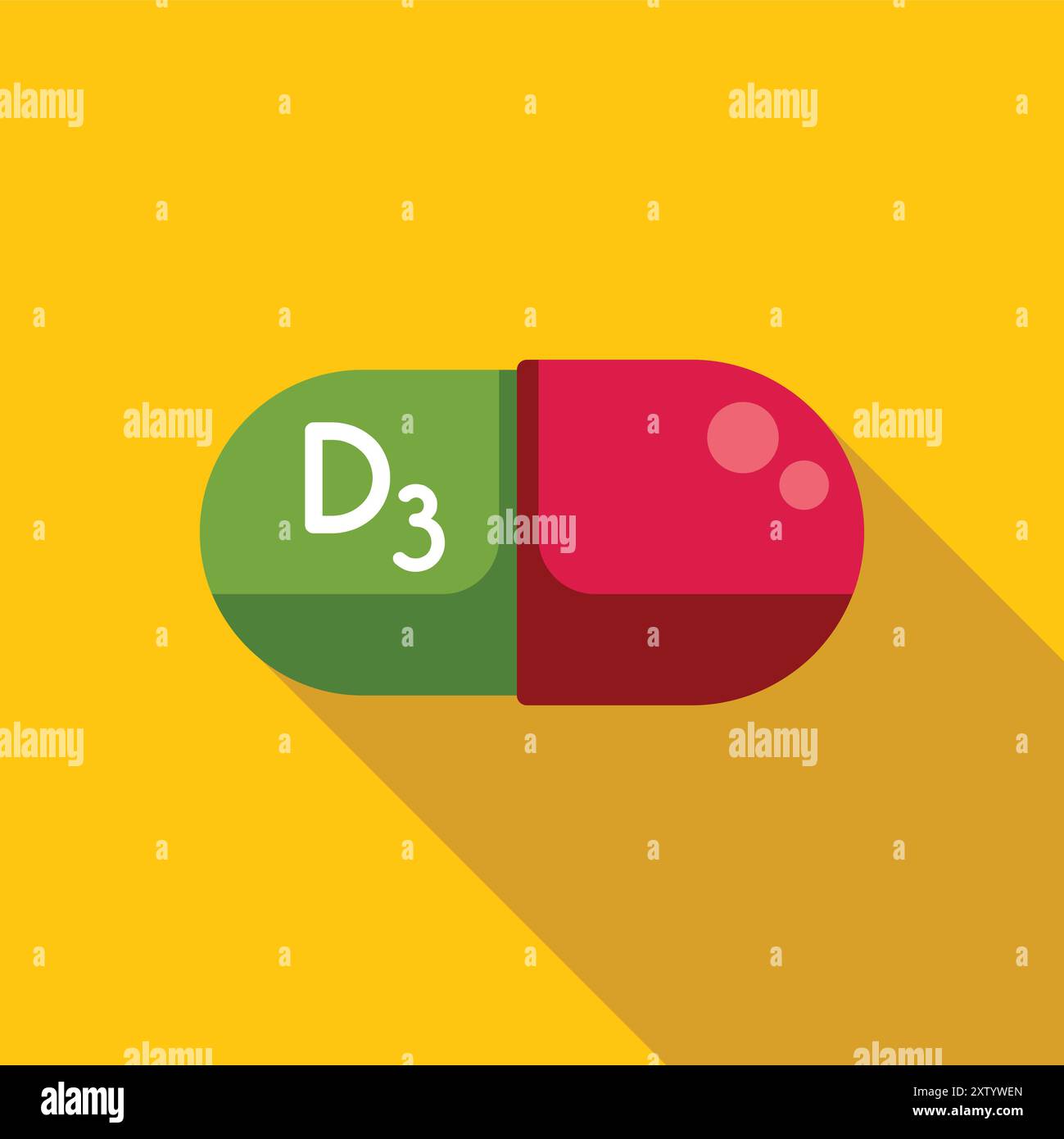 Colorful icon depicting a vitamin d3 capsule, highlighting its ...