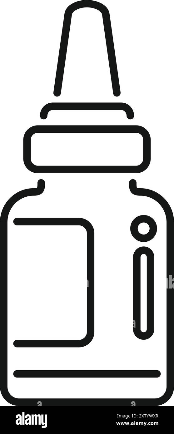 Simple black and white icon of a nasal spray bottle, often used for ...