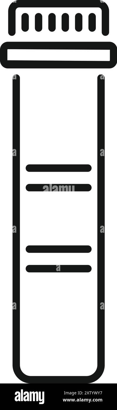 Simple black and white vector illustration of a medical test tube ...
