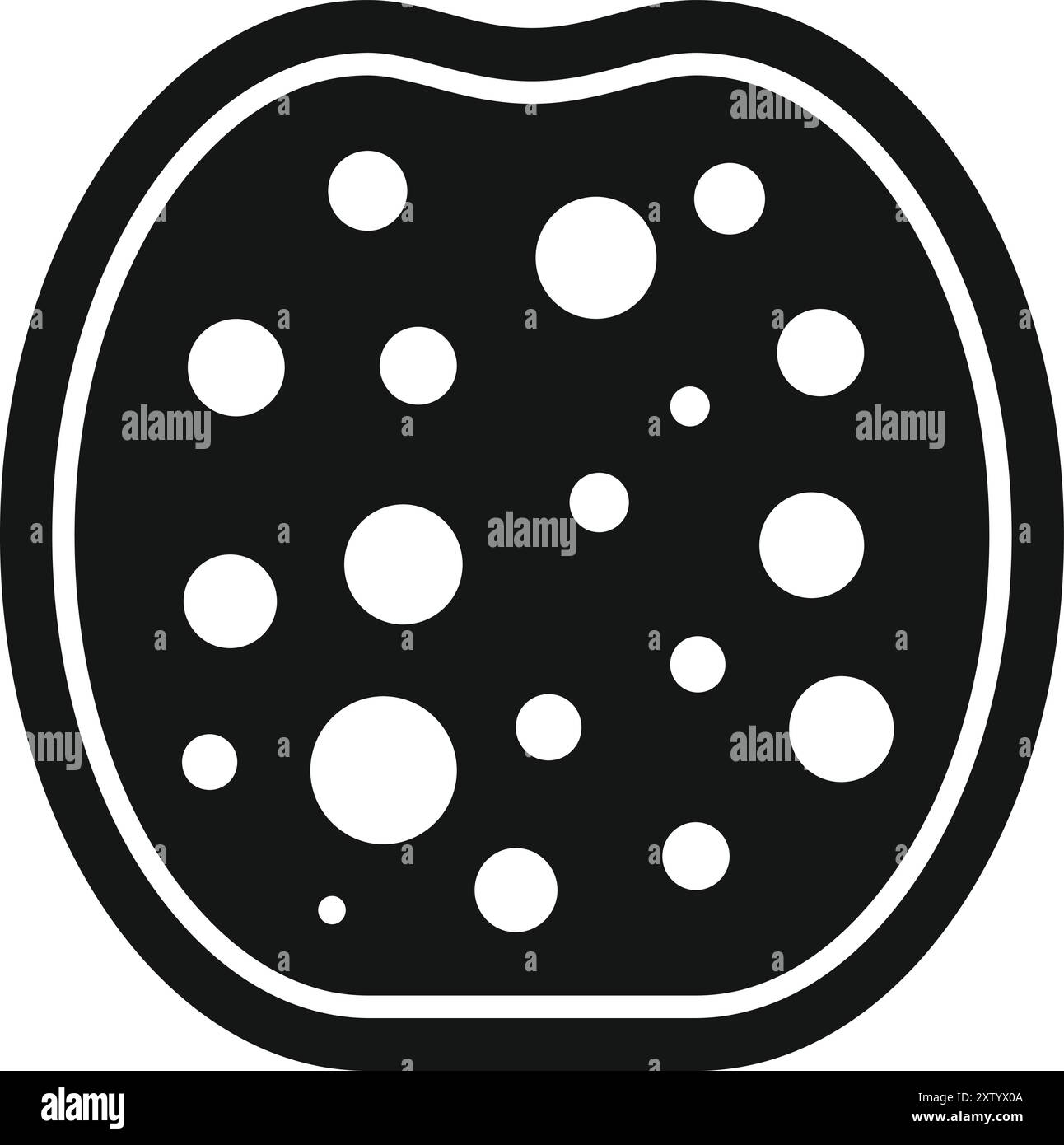 Round slice of salami sausage with fat showing in simple style Stock ...