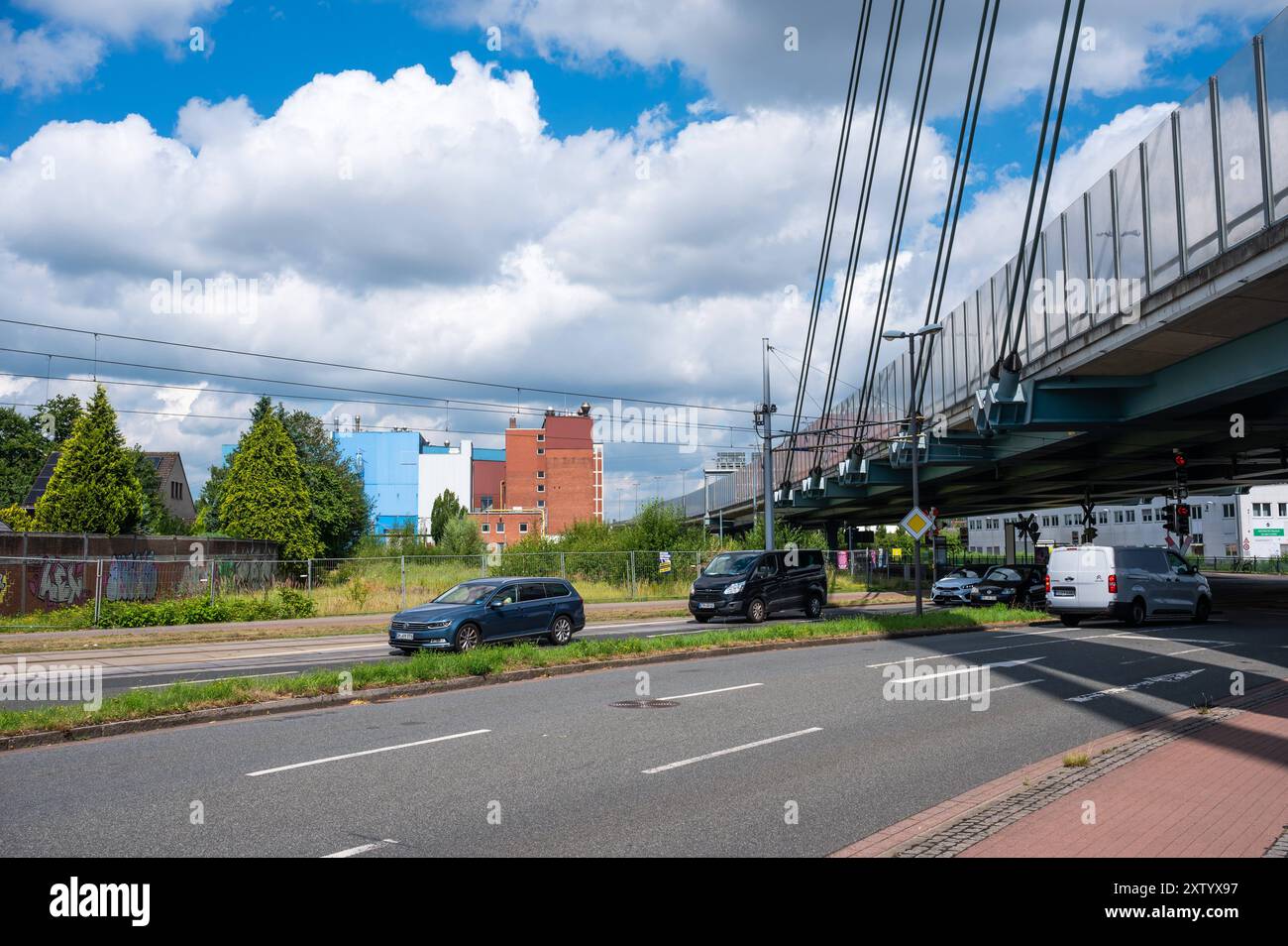 Bremen, Germany, July 16, 2024 - The Richard Dunkel Straße and the A281 ...