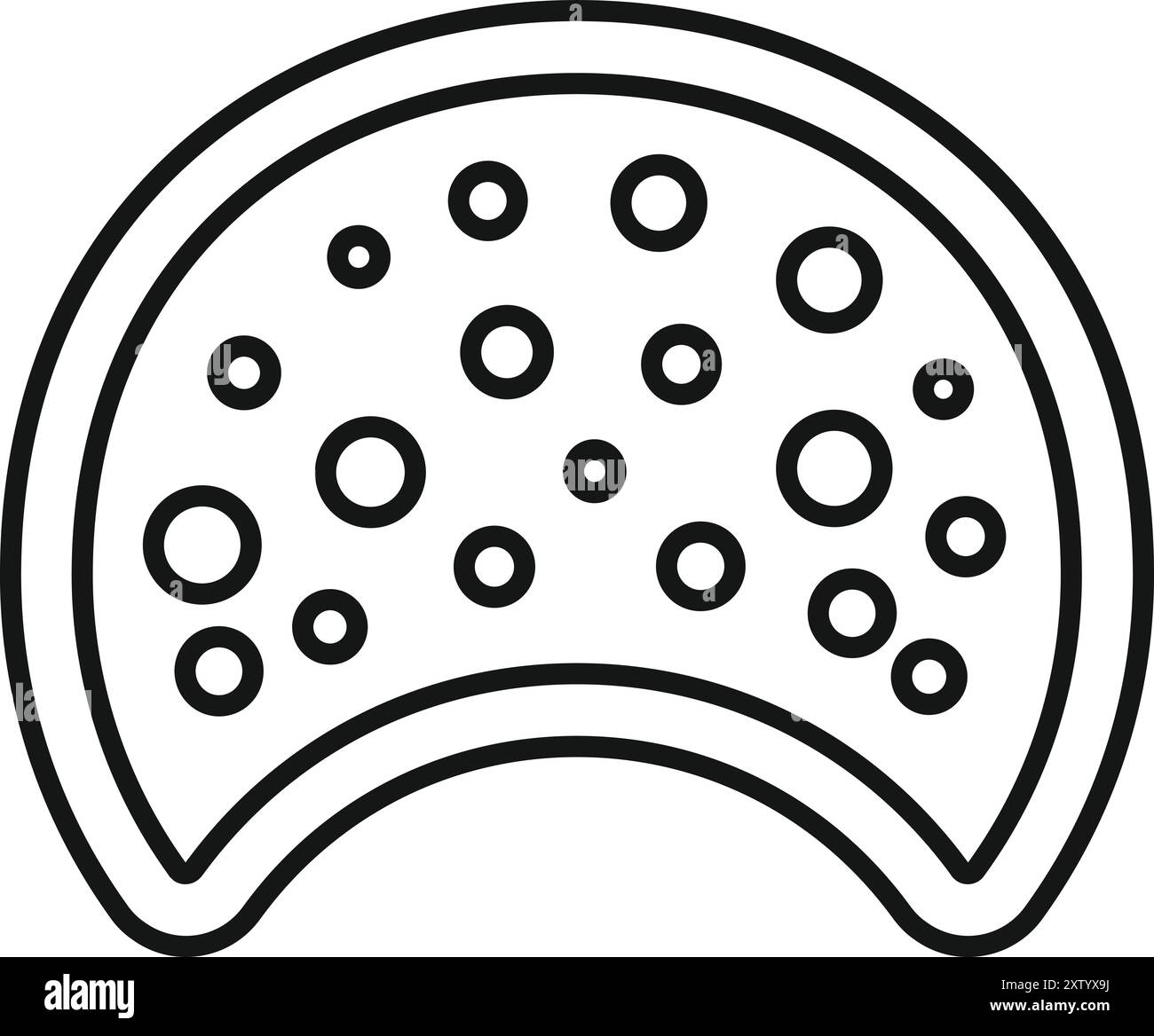 Line drawing of a petri dish containing bacteria or cells growing in a ...
