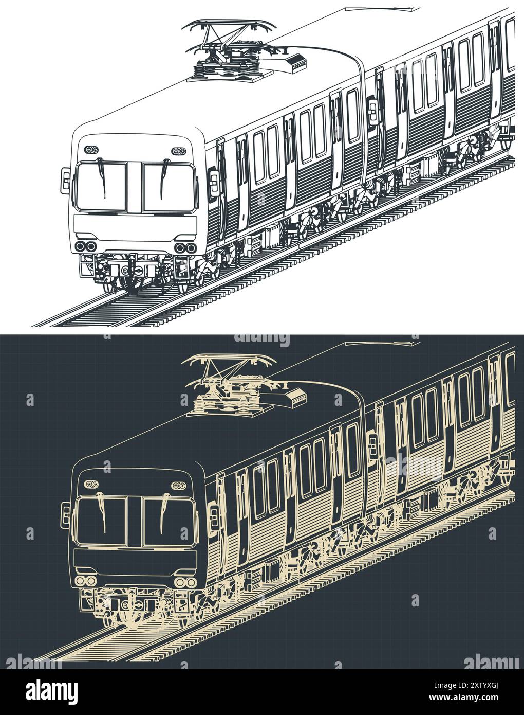 Stylized vector illustration of isometric technical drawings of a city ...