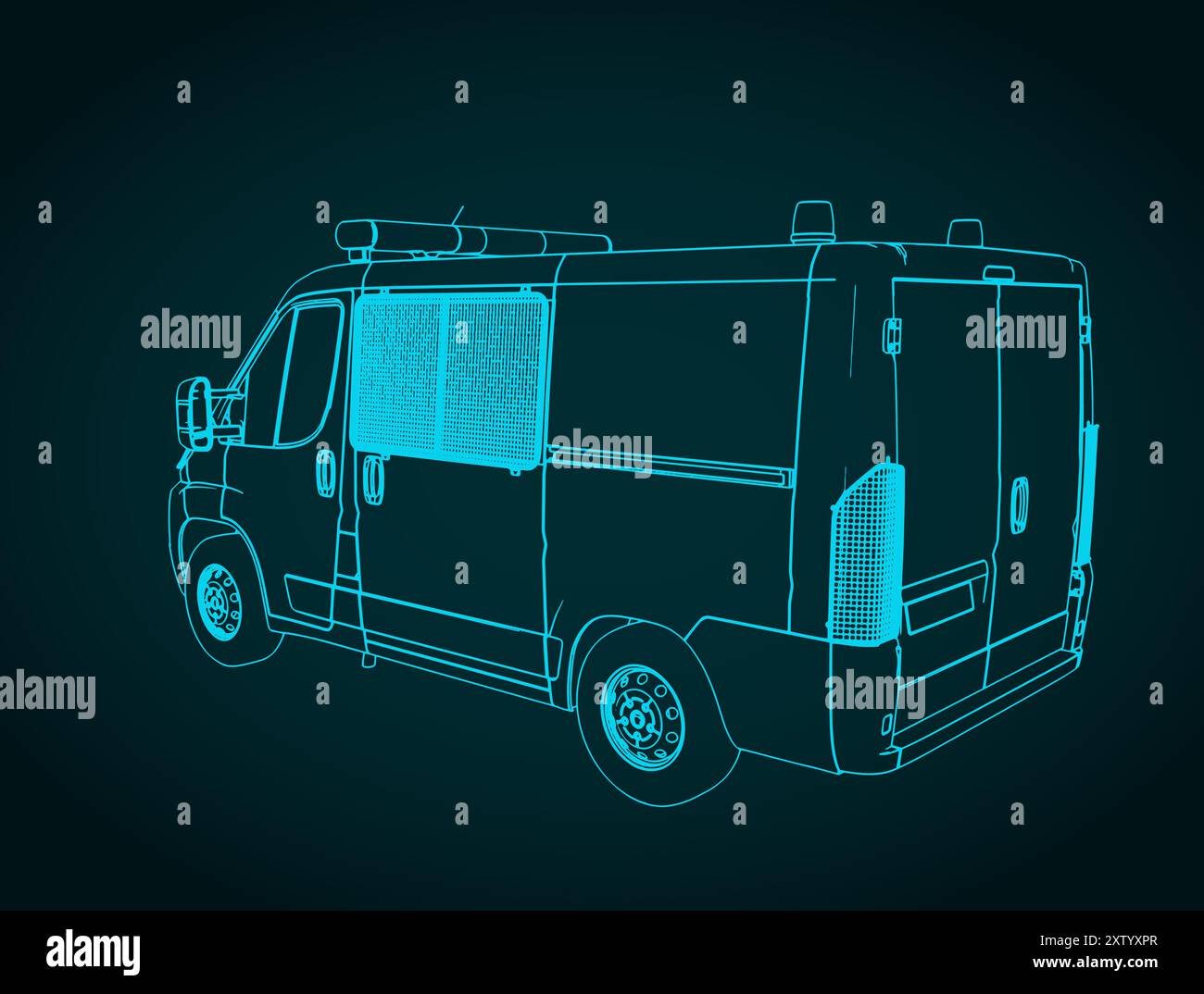Stylized vector illustration of a police van Stock Vector Image & Art ...