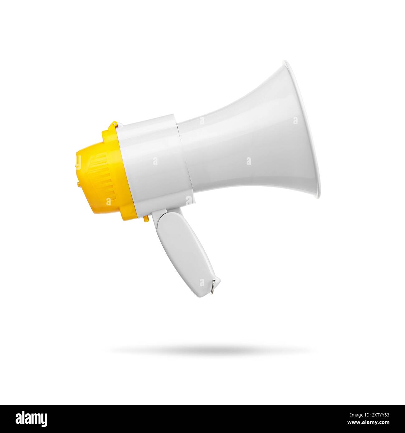 Wireless megaphone in air on white background Stock Photo - Alamy