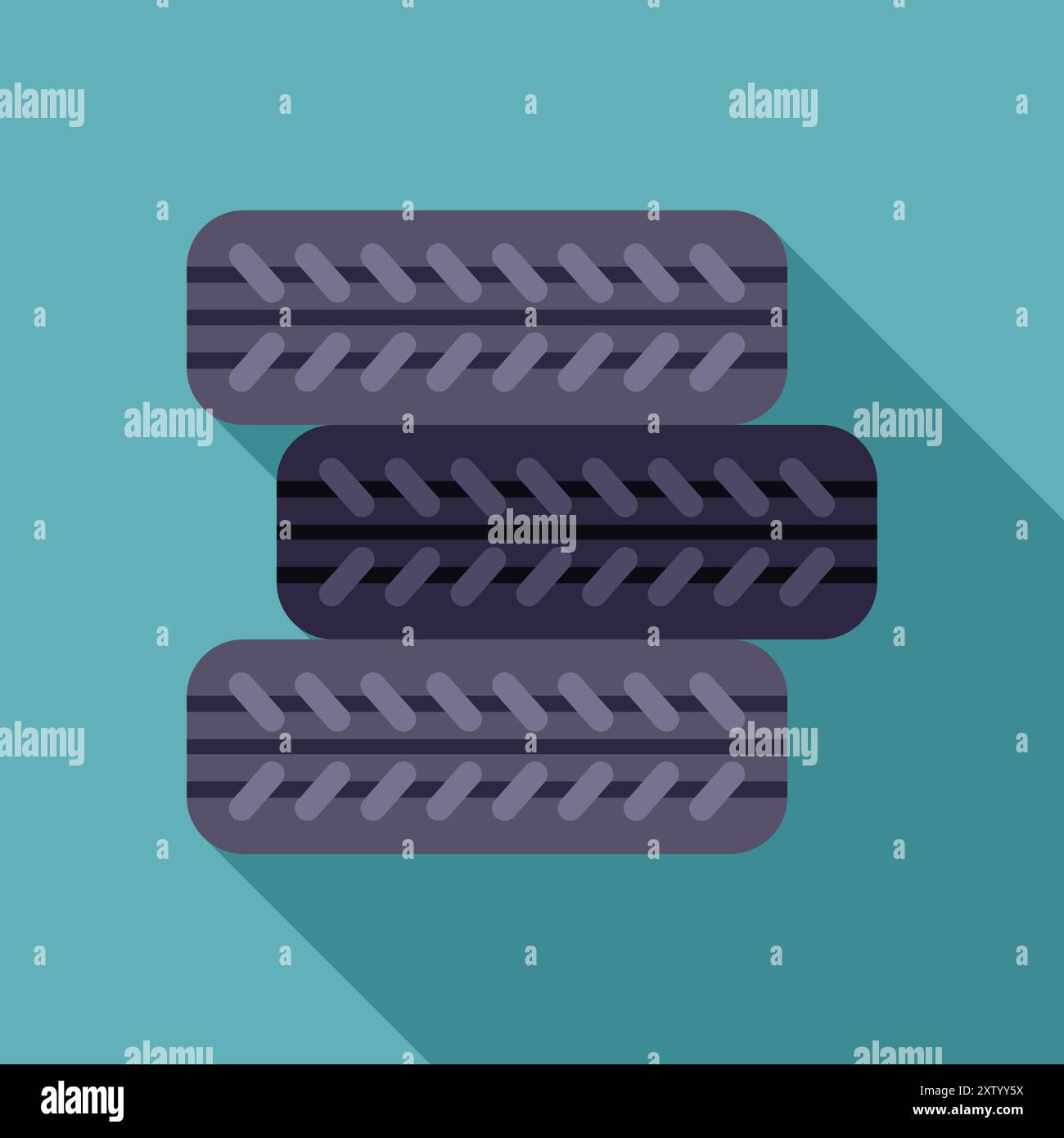 Illustration featuring a stack of three car tires, representing the ...