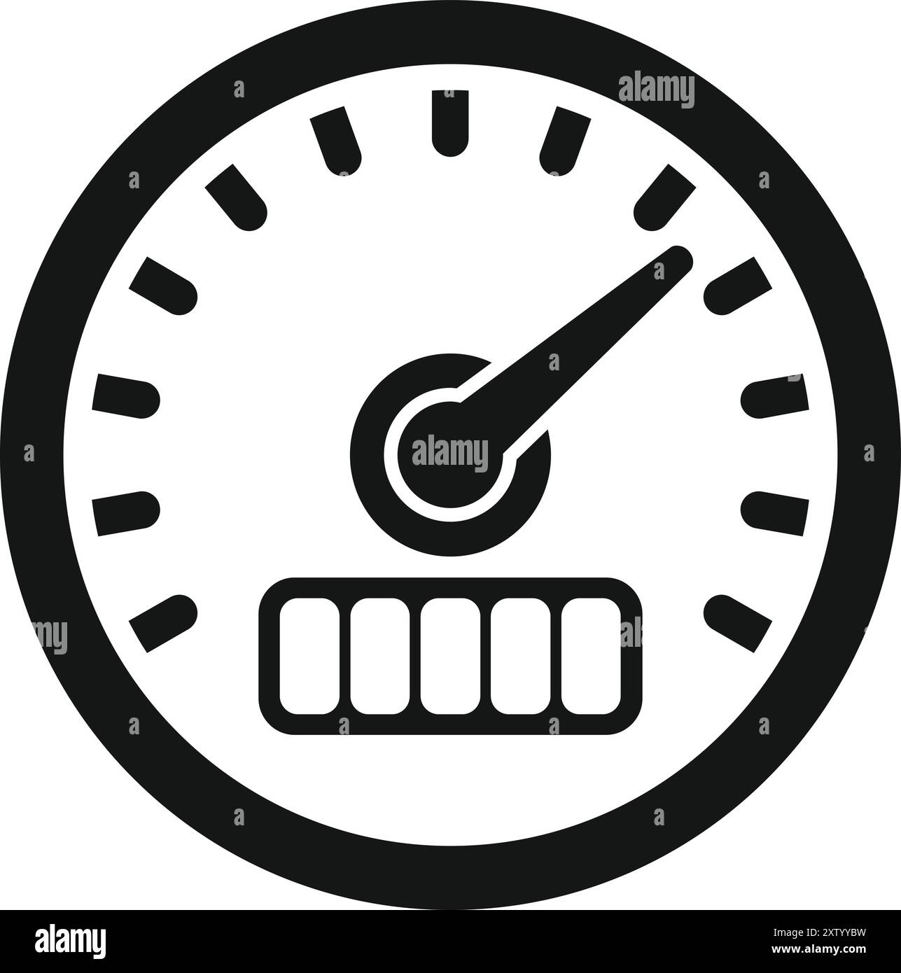 Simple icon of a speedometer with the needle pointing to the right ...