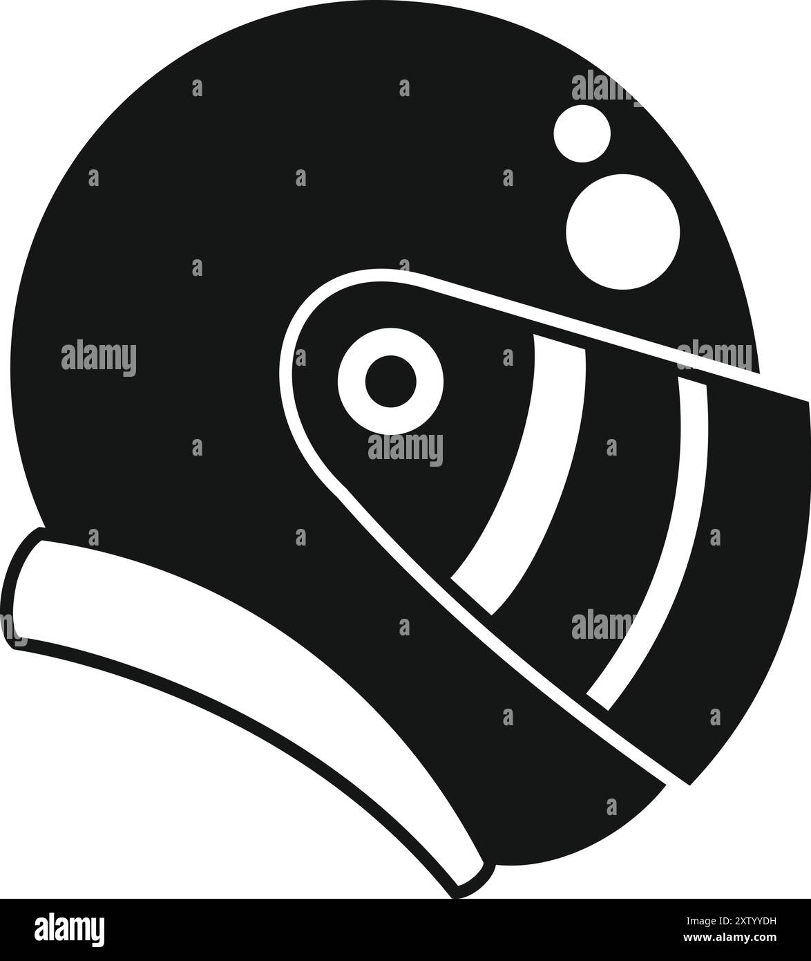 Simple black and white icon of a motorcycle helmet, providing safety ...