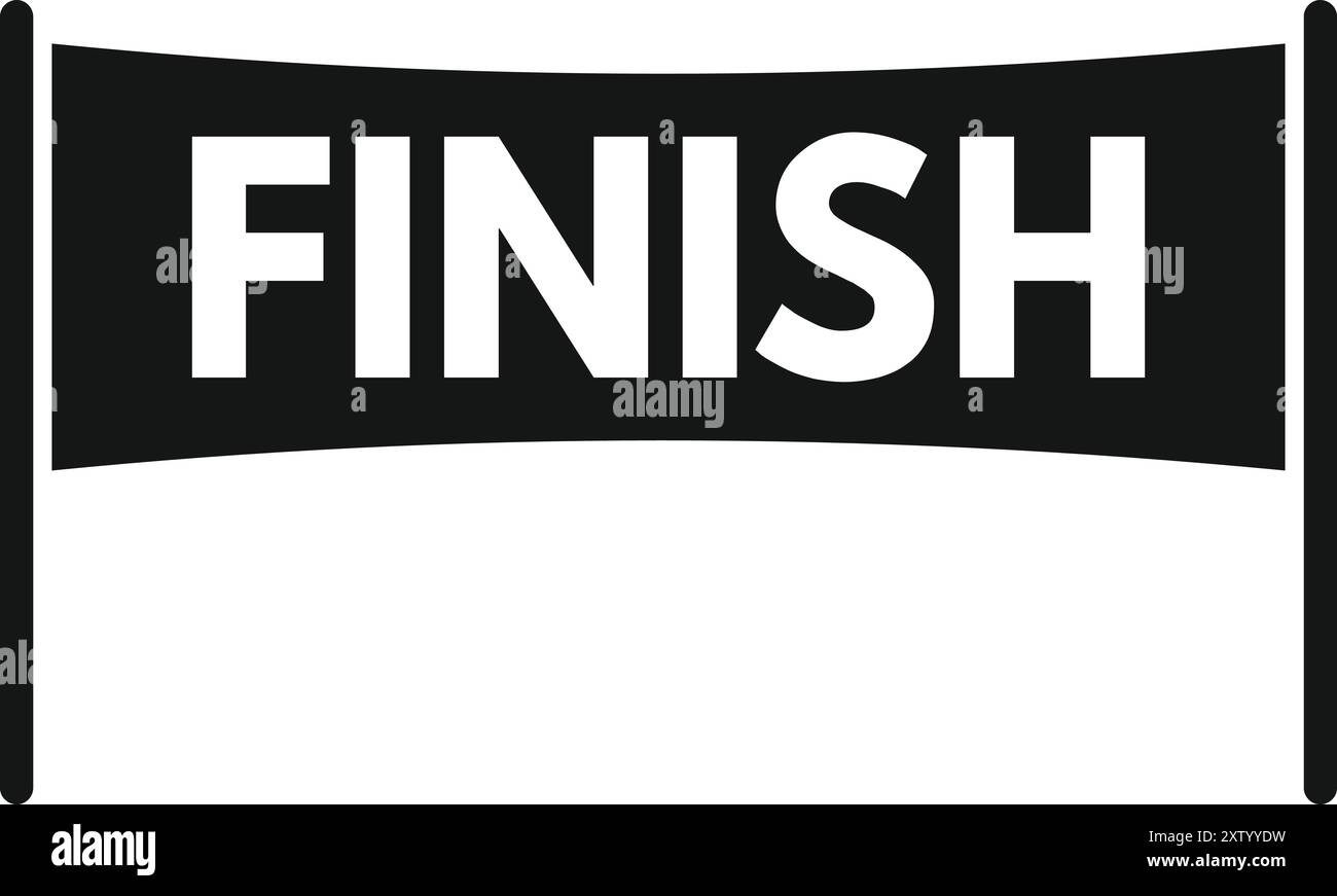 Black and white finish line banner for a race marking the end of the ...