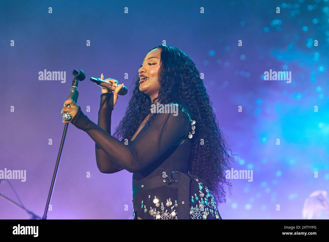 London, UK. 16th Aug, 2024. 16th August 2024 London UK Tems performance ...