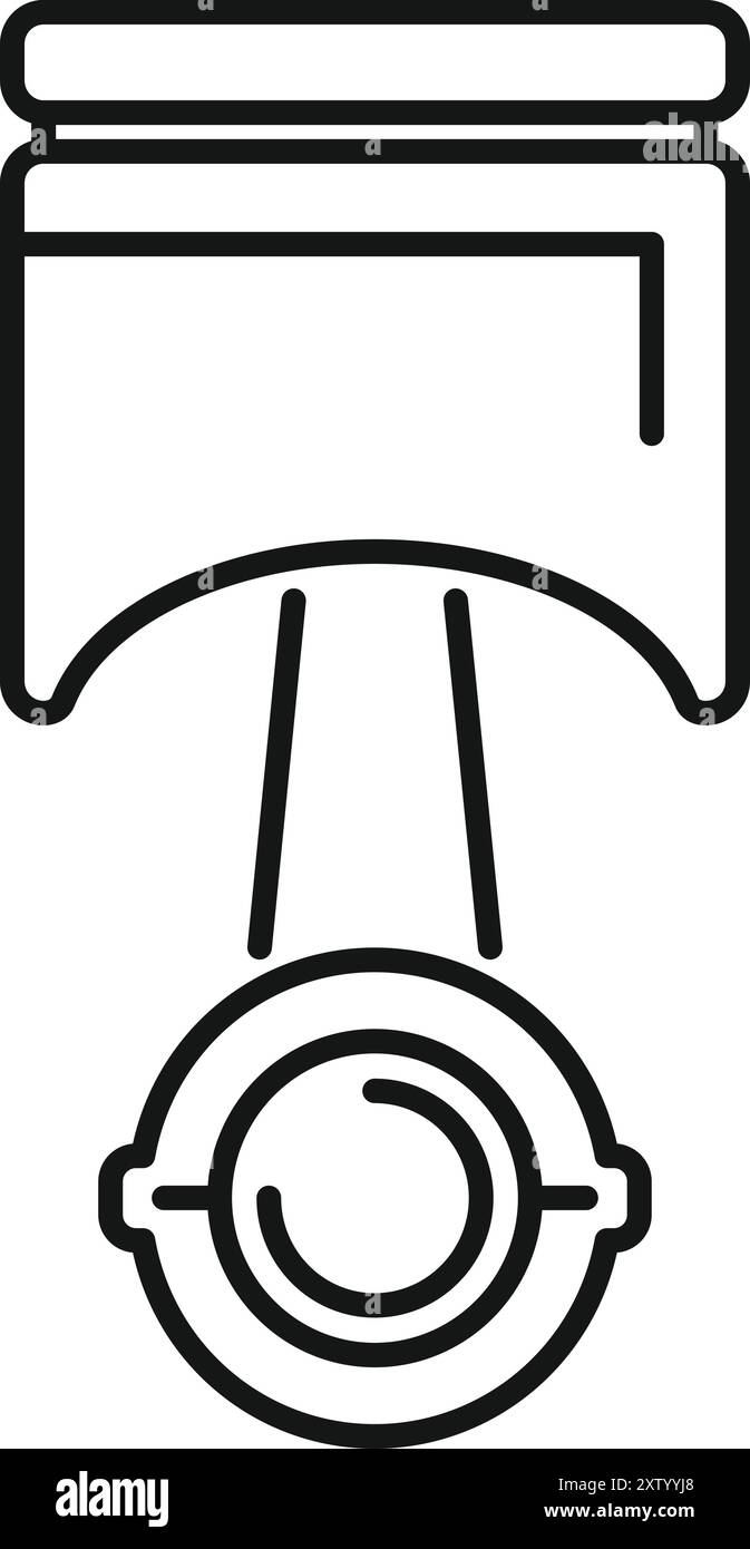 Simple outline icon of a car engine piston moving, representing the ...