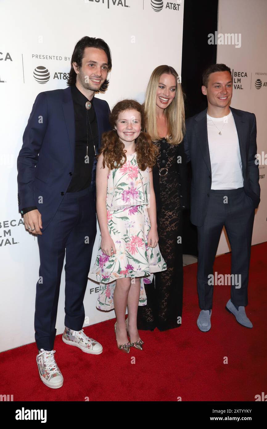 Miles Joris-Peyrafitte, Darby Camp, Margot Robbie and Finn Cole attend ...