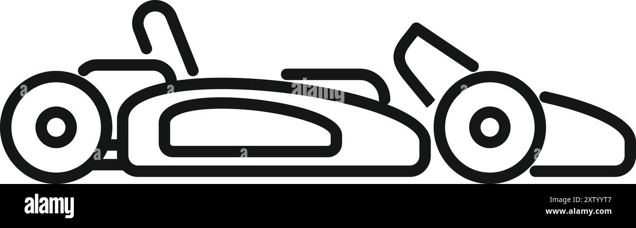 Simple line icon logo of a go kart racing sport vehicle Stock Vector ...