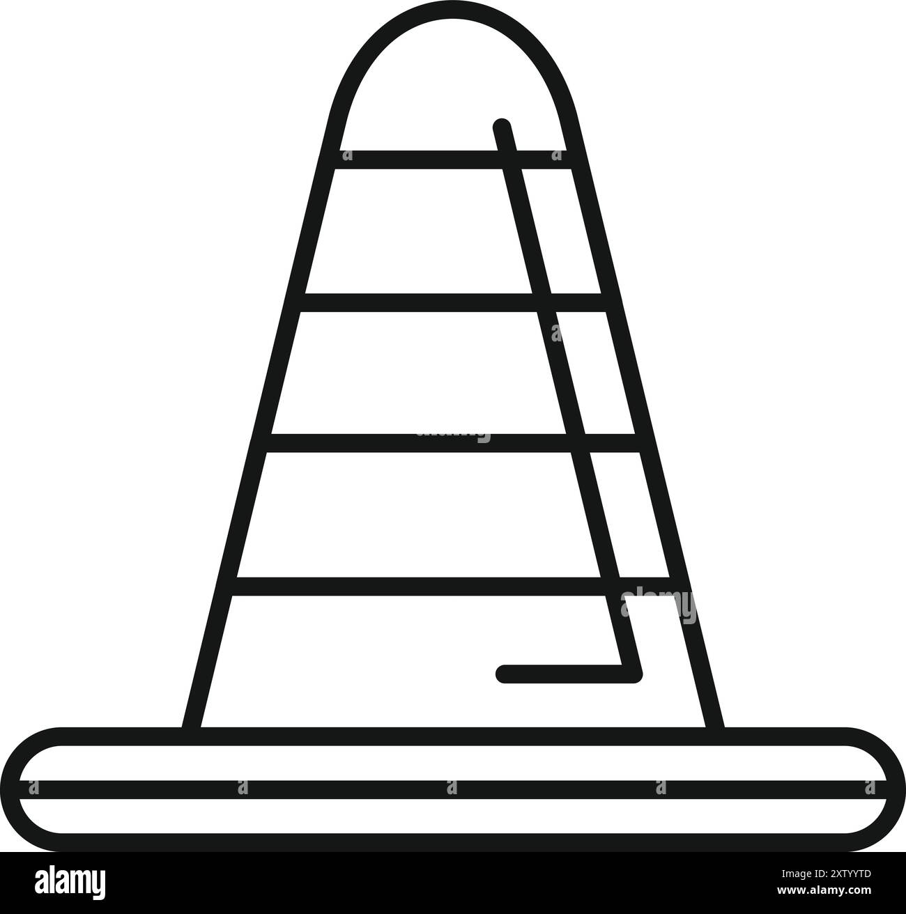 Simple line drawing of a striped traffic cone, perfect for projects ...