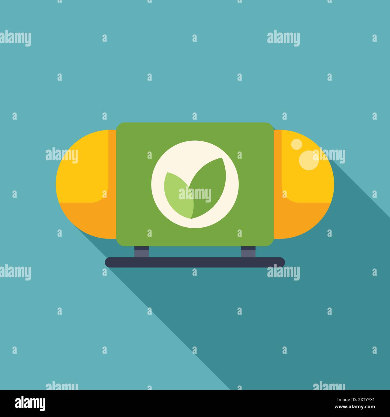 Illustration representing a tank full of green energy or biofuel, an ...