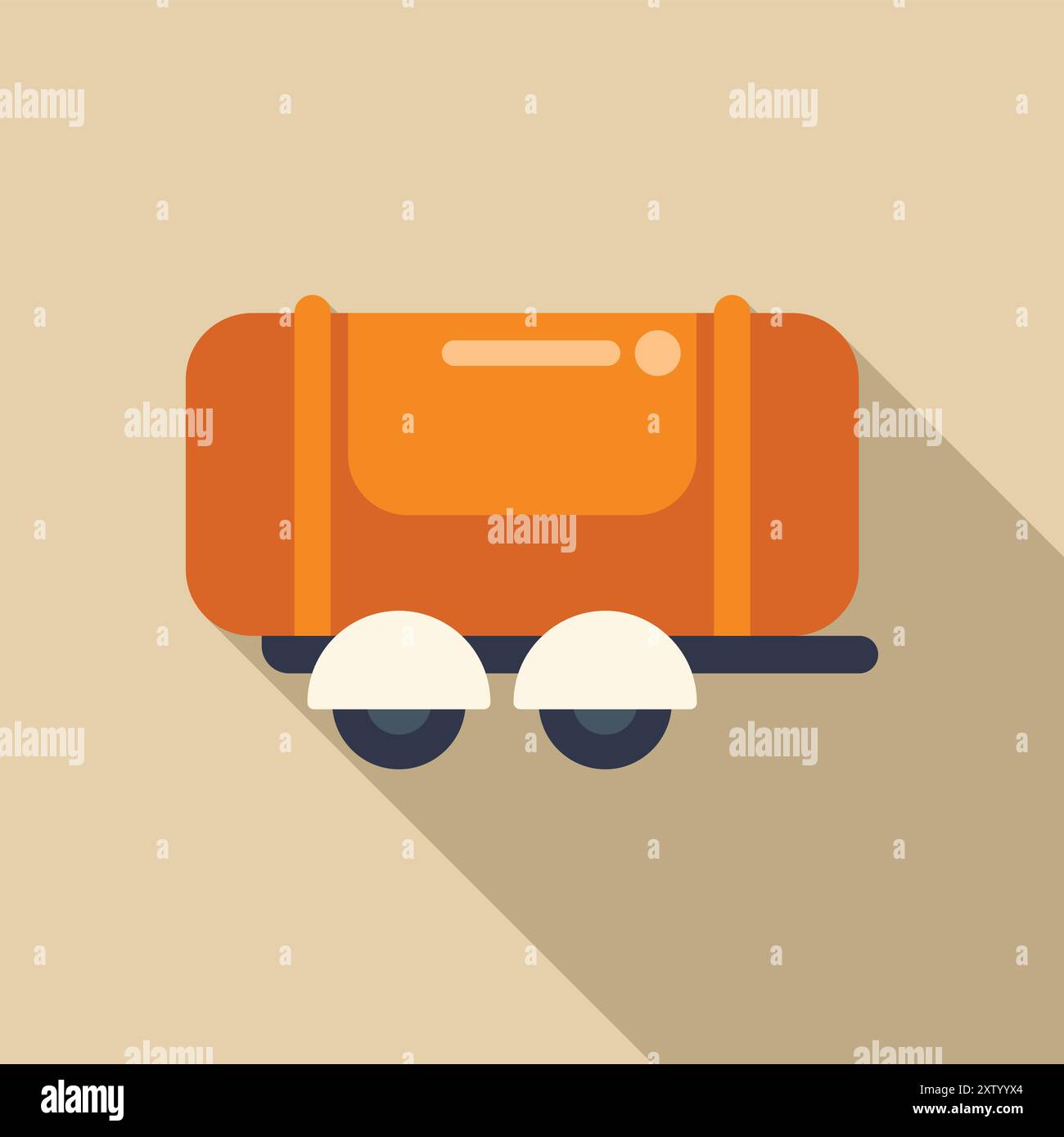 Orange tank trailer transporting chemical or flammable liquid on road ...