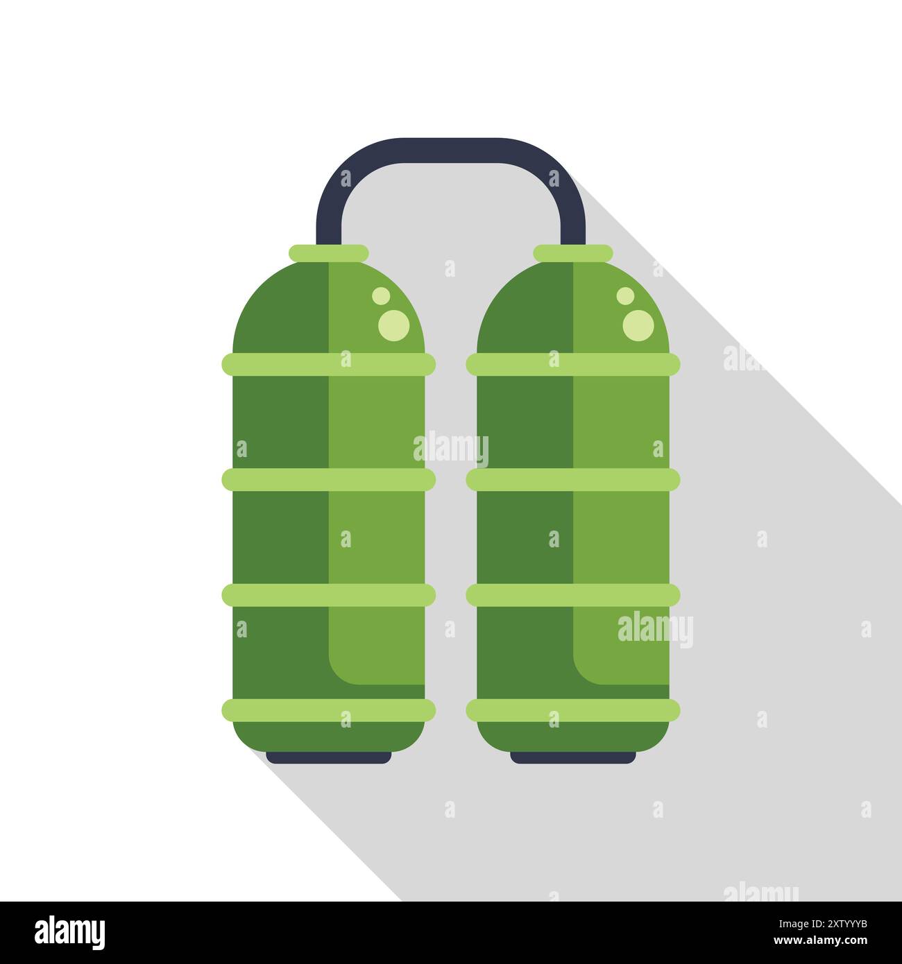 Green oxygen tanks icon in flat style with long shadow, isolated on white background Stock ...