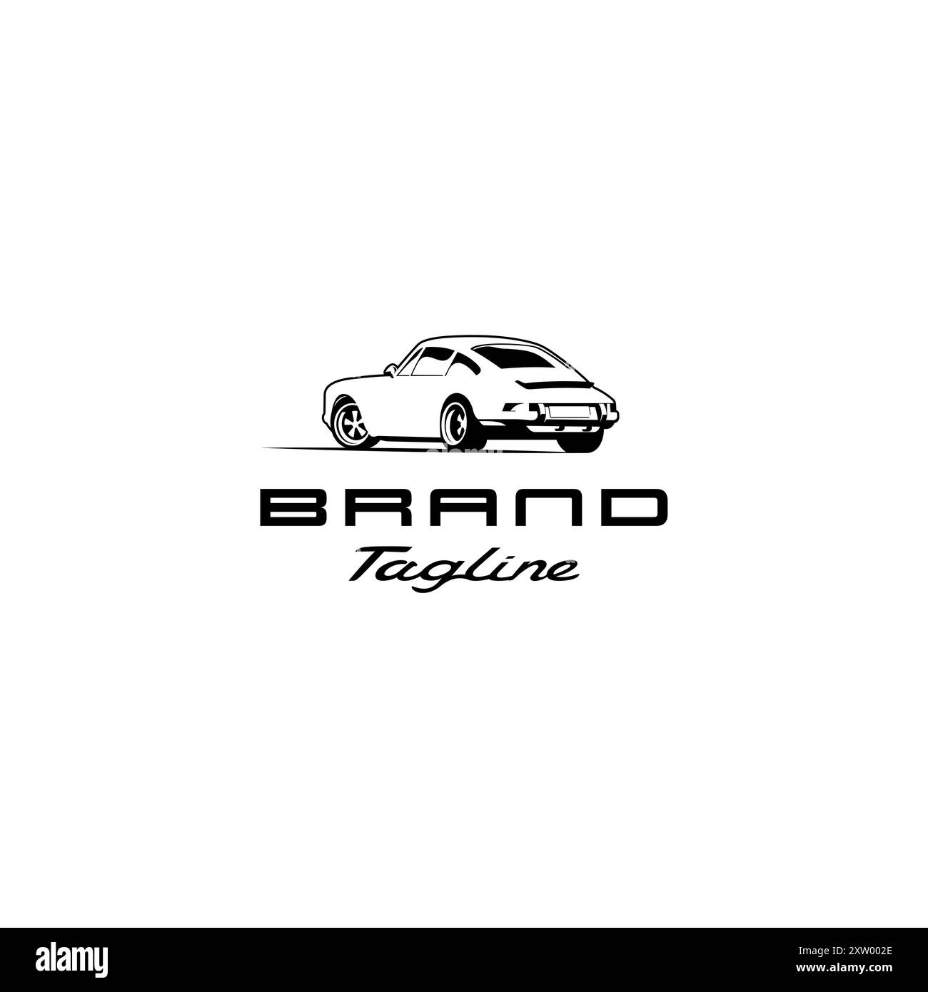 Classic Car Realistic Silhouette Logo Design. Classic Car Realist ...