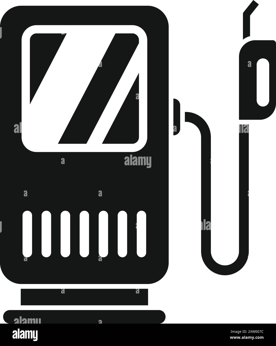 Black and white icon of a gas station fuel pump dispensing fuel Stock ...