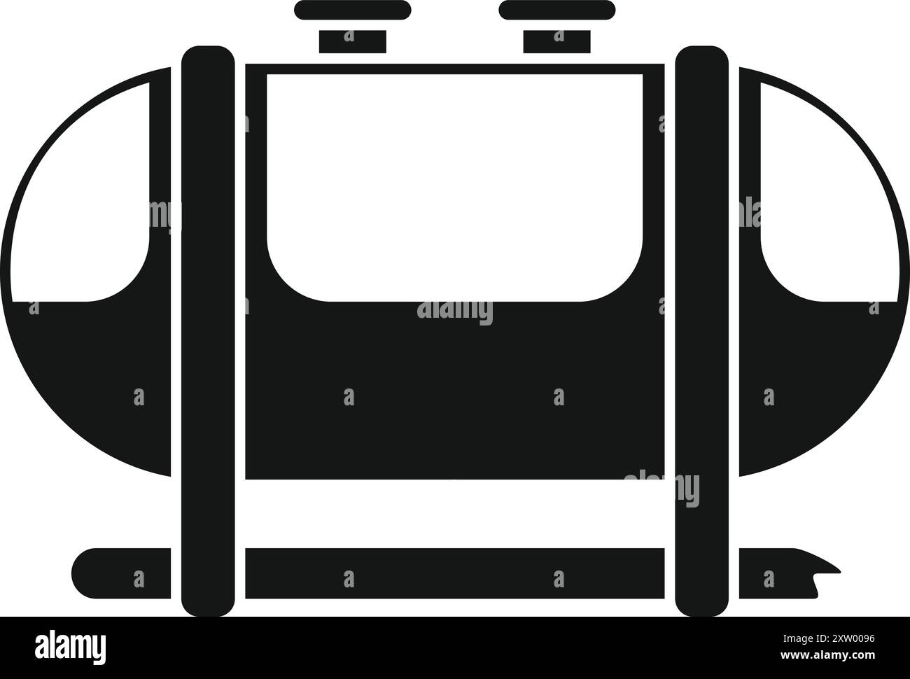 Black simple vector icon of a funicular cable car transporting ...