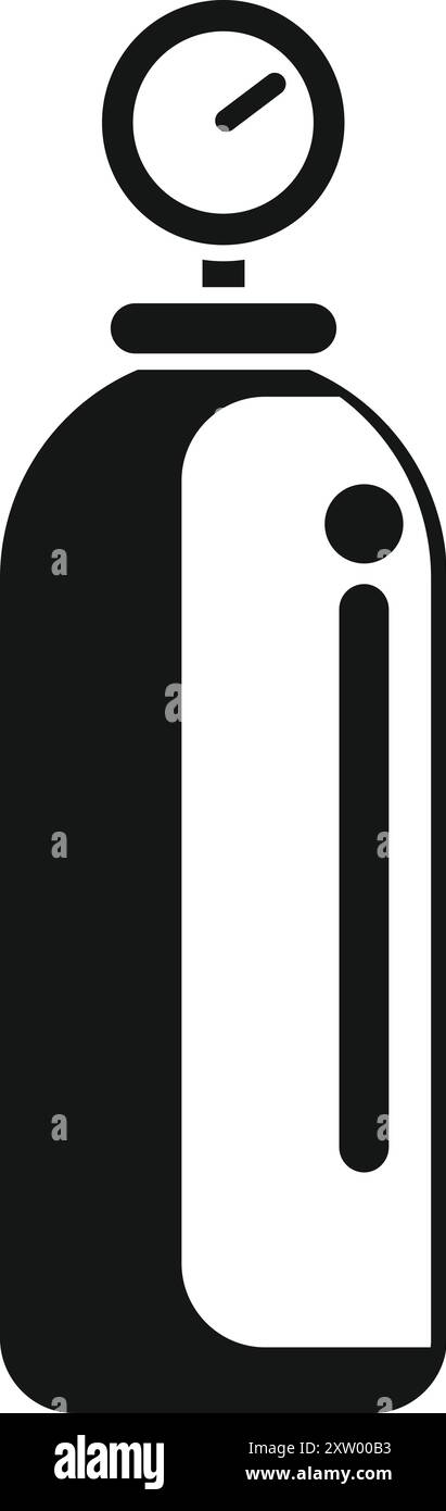 Black and white icon of an oxygen tank, commonly used in medical ...