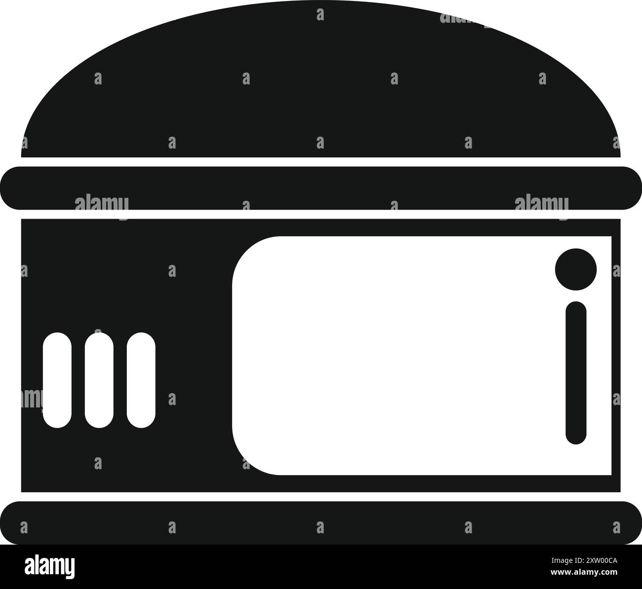 Black silhouette of a microwave oven, a common kitchen appliance used ...