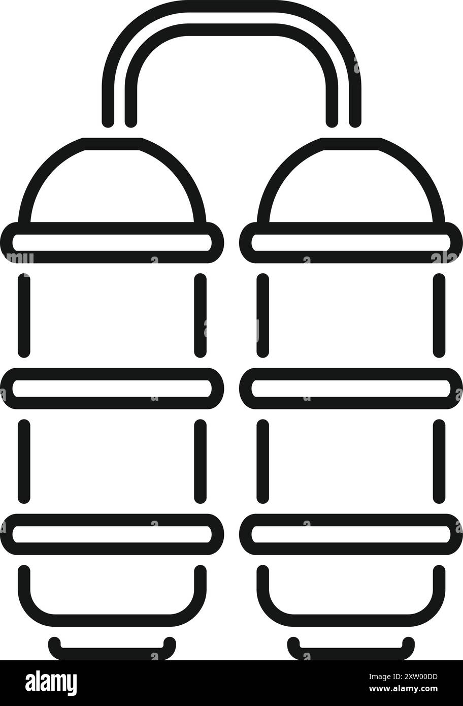 Simple line drawing of an oxygen tank used for scuba diving and ...