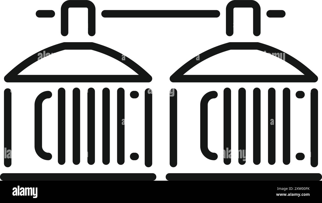 Line icon of a biogas plant producing sustainable and renewable energy ...