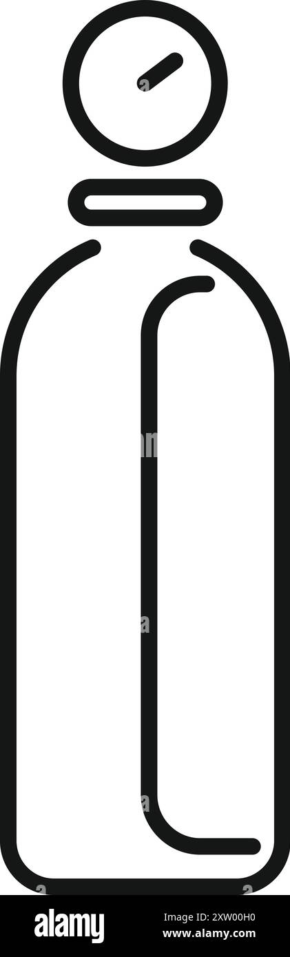 Oxygen cylinder showing pressure gauge for safe use in diving, medical ...