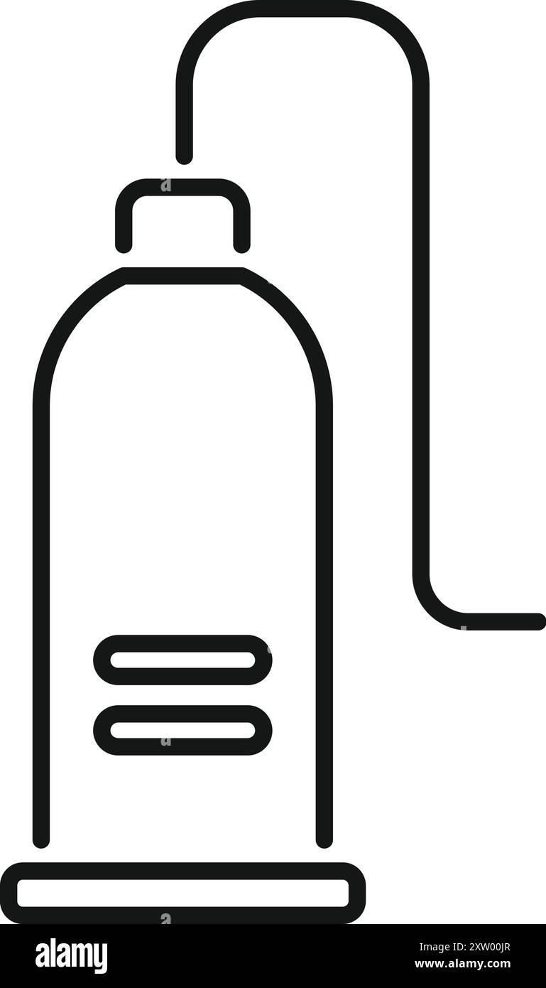 Simple line icon of an electric water pump depicting a water pumping ...