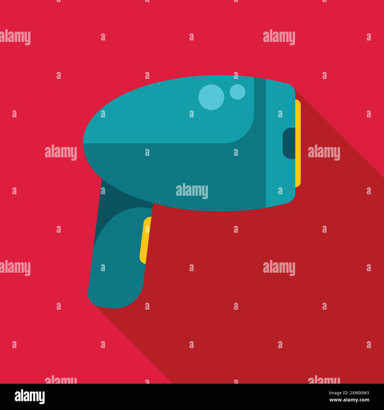 Barcode scanner scanning bar code using laser beam on red background in ...