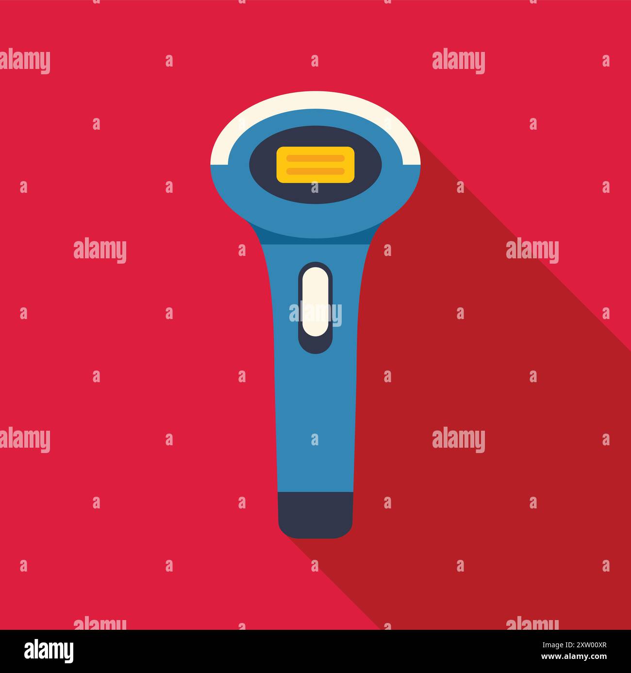 Electronic barcode scanner scanning bar code with red background Stock ...
