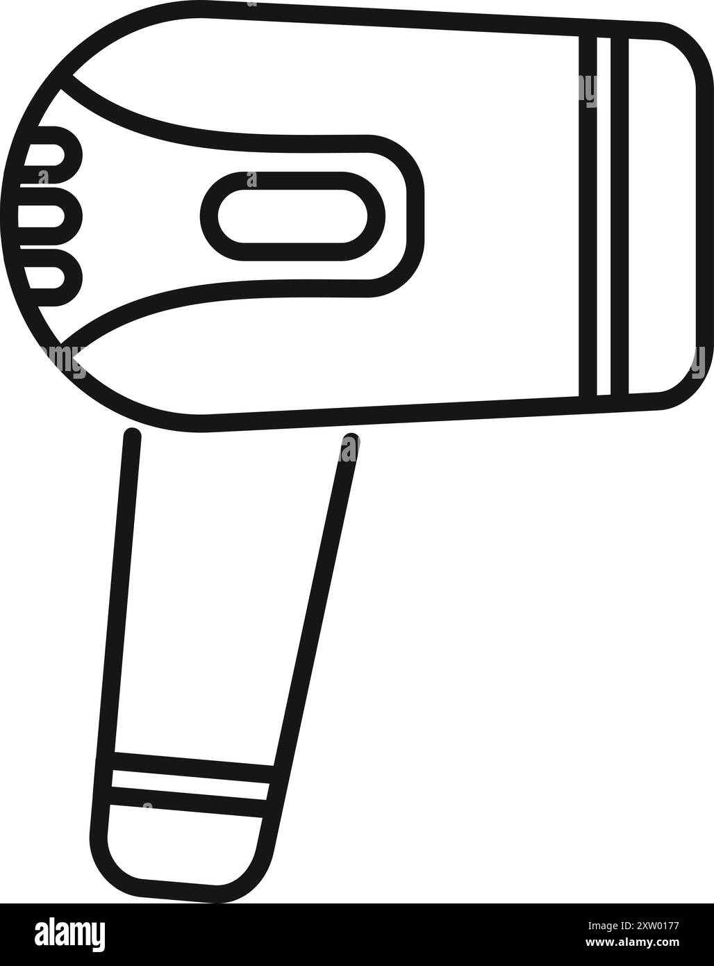 Minimalist illustration of a hair dryer with a thick outline Stock ...