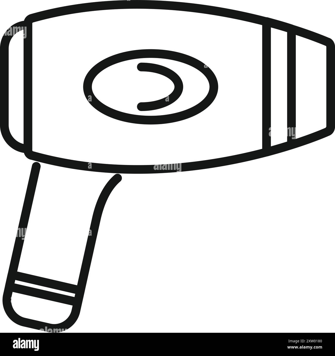 Simple line drawing of a hair dryer, a tool used by hairdressers to ...