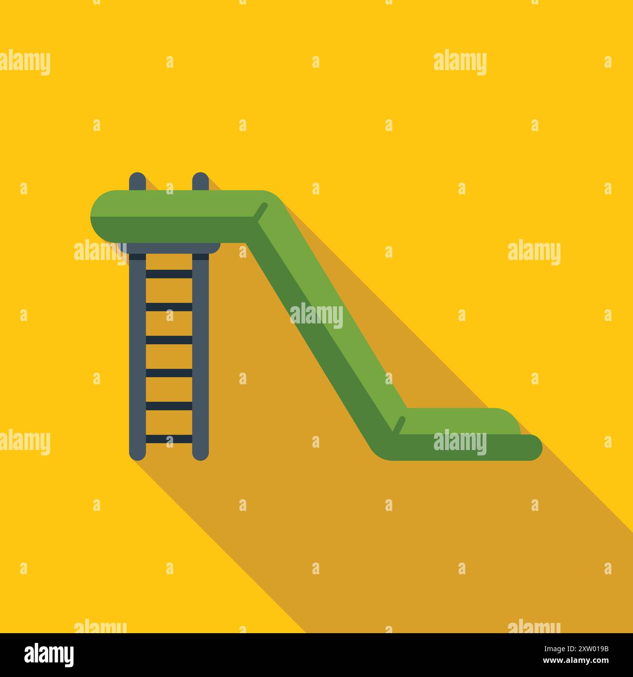 Simple vector illustration of a slide in flat design style with long ...