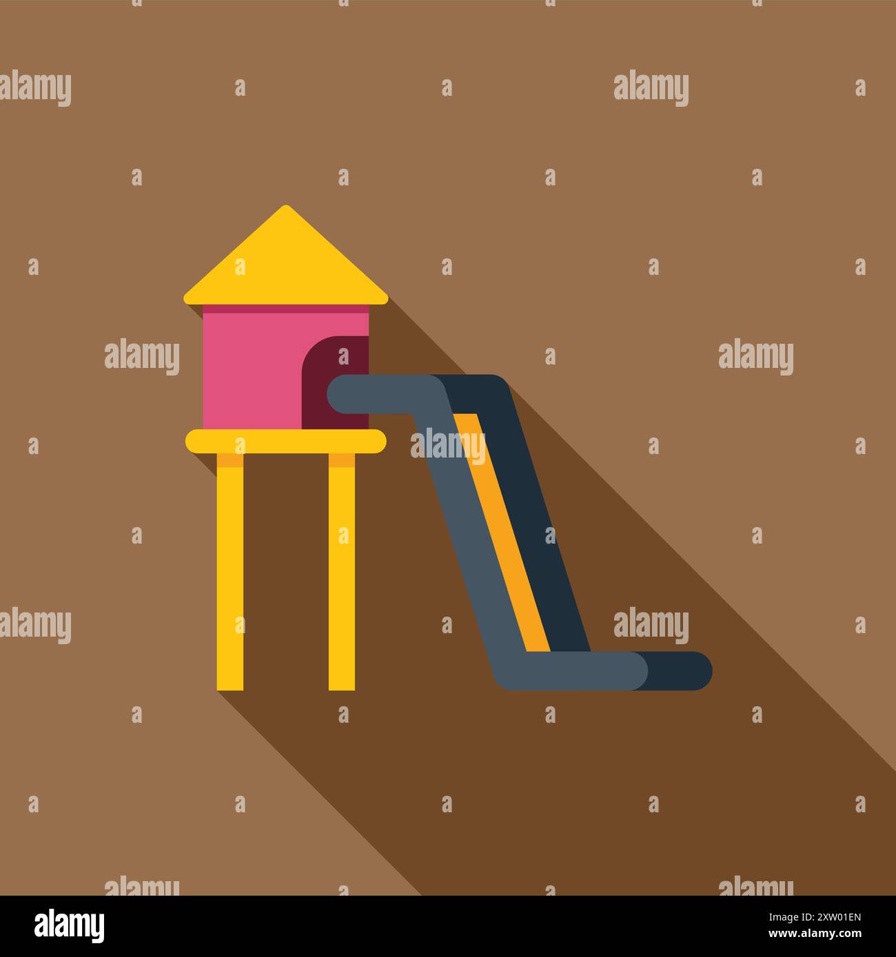 Colorful children's playground slide tower, perfect for illustrating ...