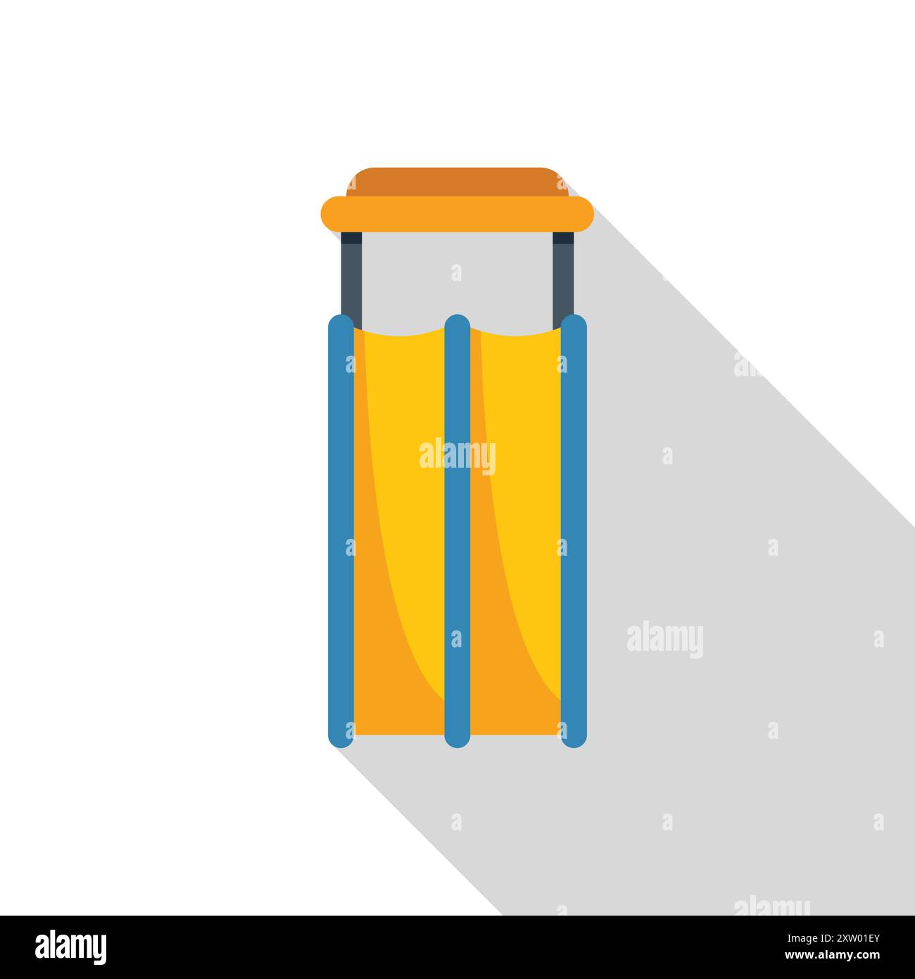 Double slide with blue poles and yellow surface for children to enjoy ...