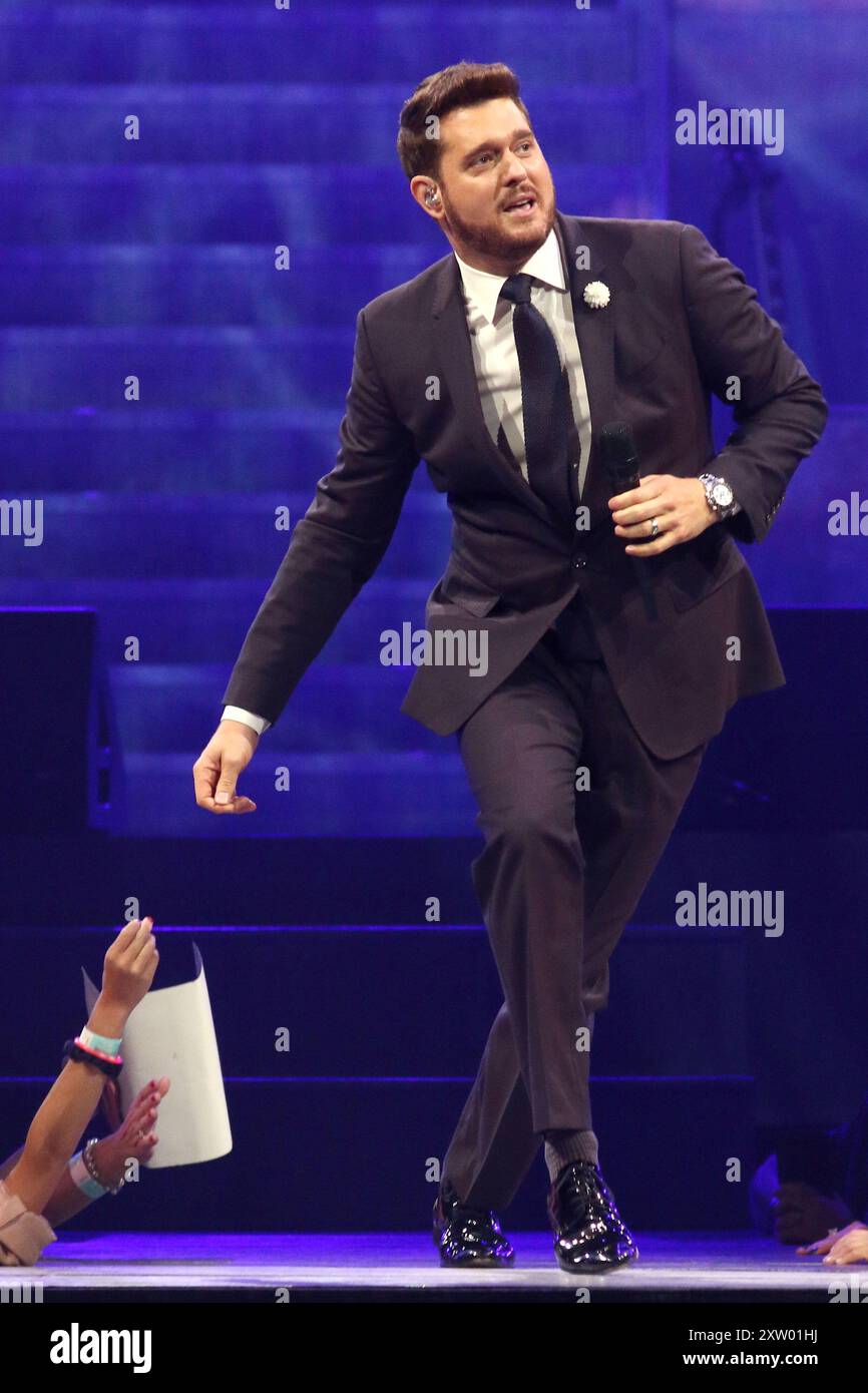 Michael Buble performs in concert at Madison Square Garden in New York ...