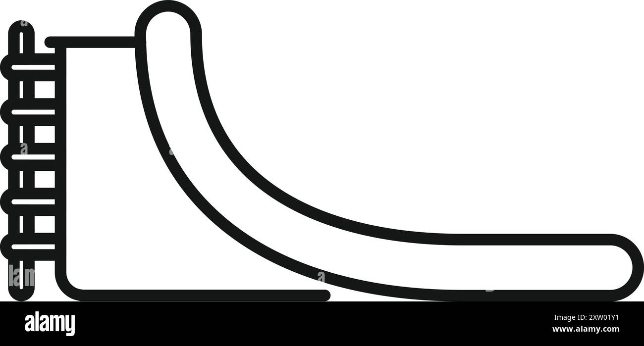 Simple icon of a playground slide with stairs, perfect for representing ...