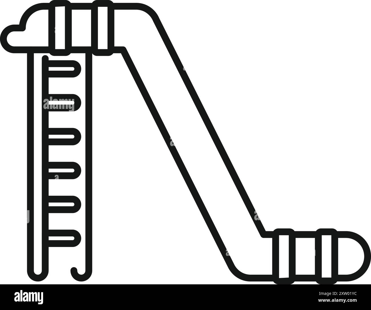 Simple line art icon of a playground slide, perfect for representing ...