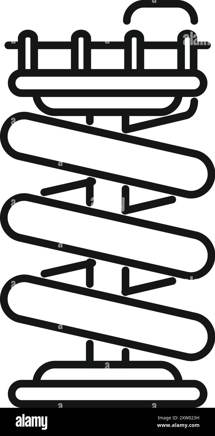 Big waterpark spiral tube slide icon in outline style for website or ...