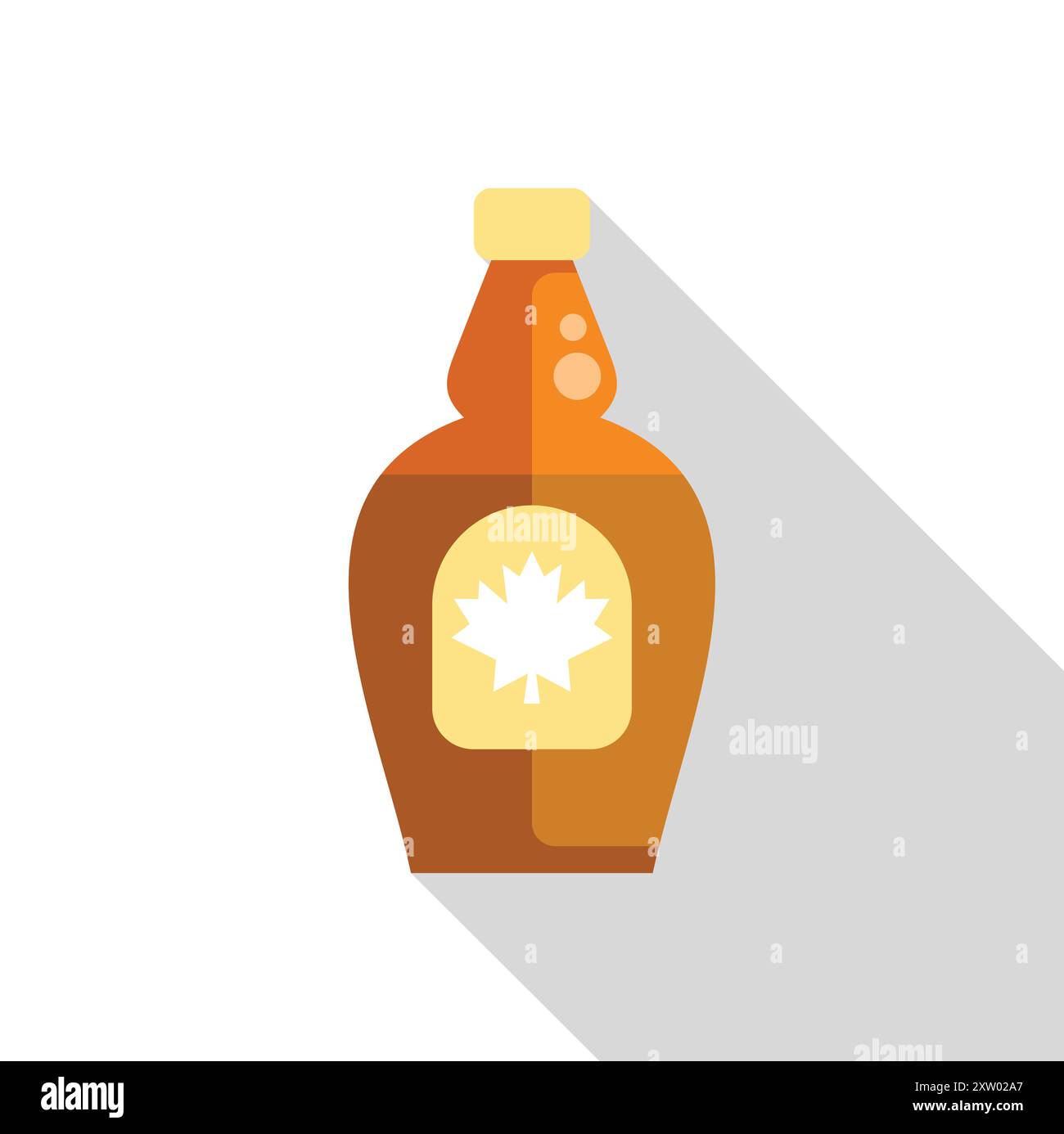 Vector illustration of a glass bottle containing maple syrup, a popular ...