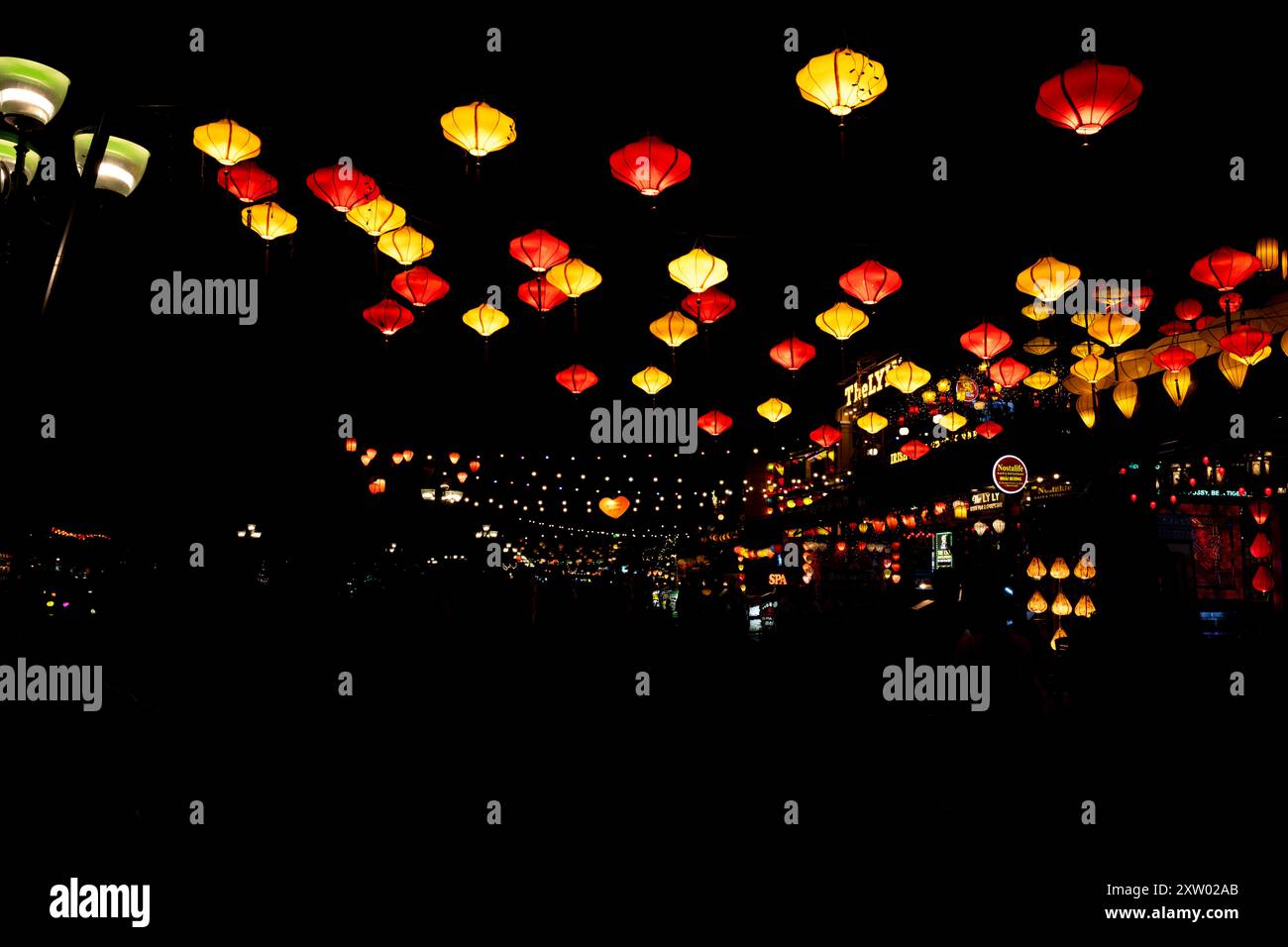 Beautiful silk lanterns lighting Hoi An in the evening Stock Photo - Alamy