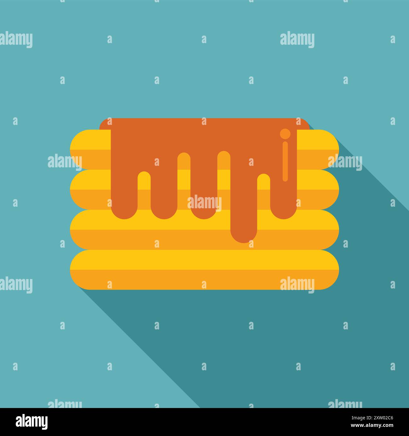 Minimalist vector illustration of honey dripping on a stack of cookies ...