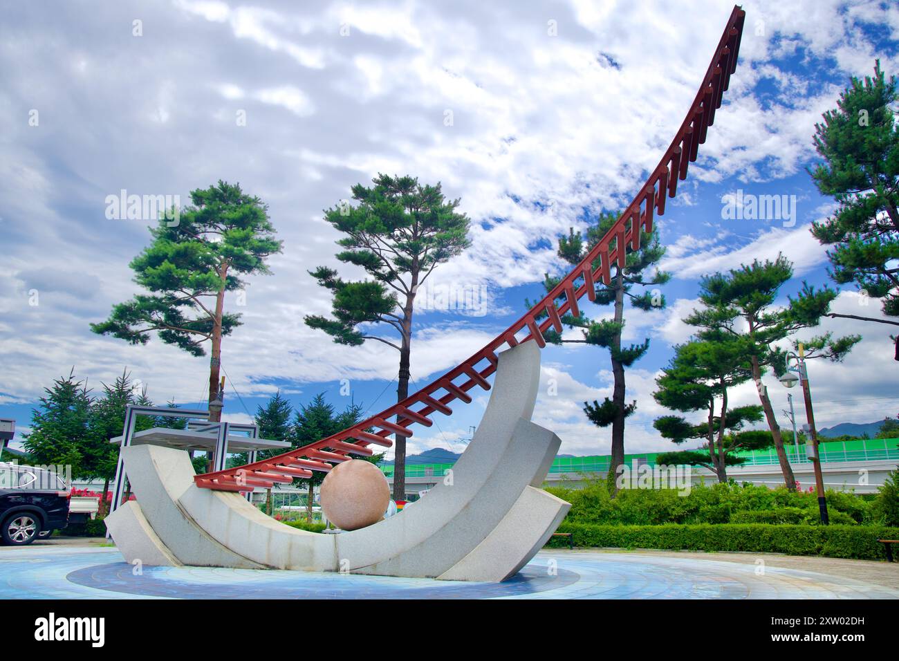 Samcheok, South Korea - July 29, 2024: A modern sculpture outside ...