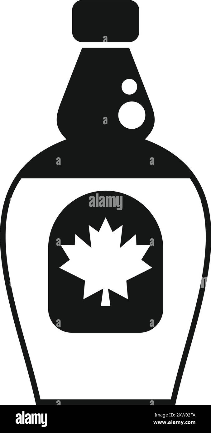 Black and white vector illustration of a bottle containing canadian ...