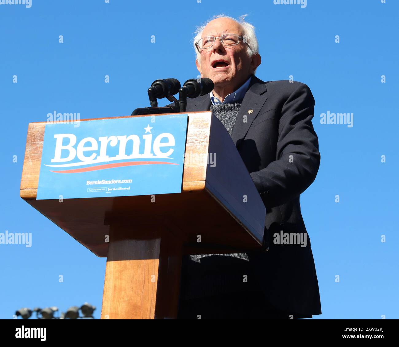 Bernie Sanders speaks during the "Bernie's Back Rally" at Queensbridge ...