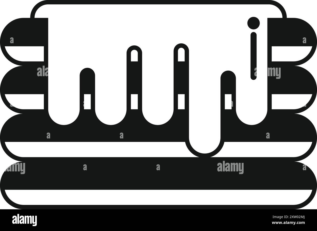 Delicious chocolate and honey cake dripping icon in simple style on a ...